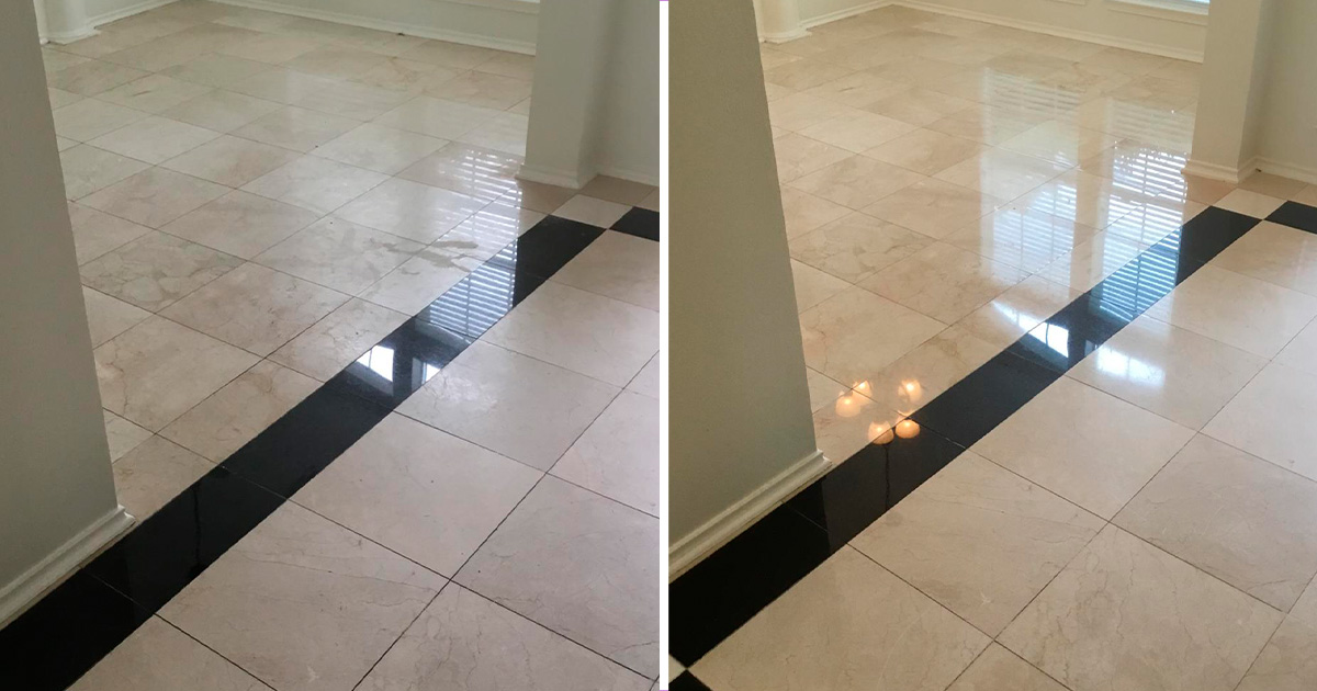 Our Stone Polishing Process Restored the Shine of a Floor in Petersburg VA